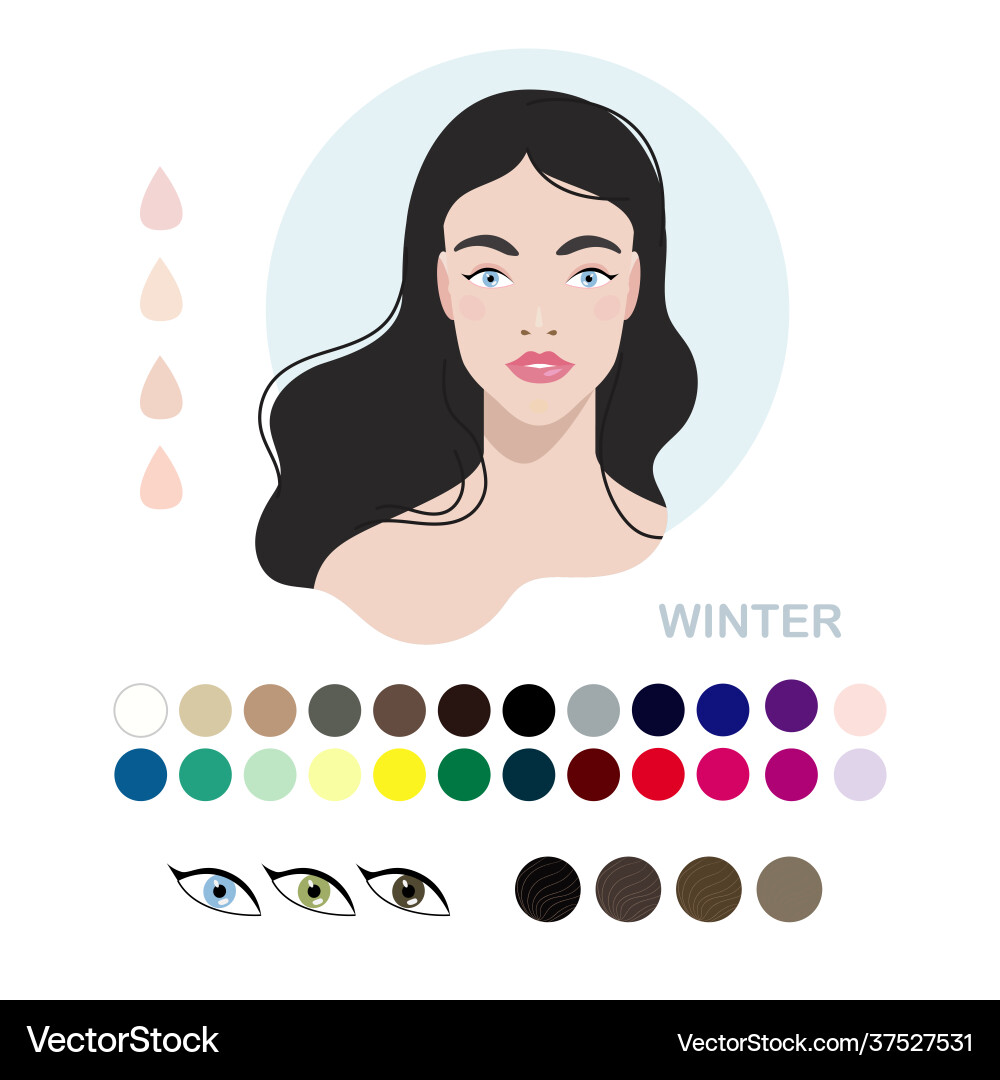 Winter Skin Color Palette Royalty Free Vector Image