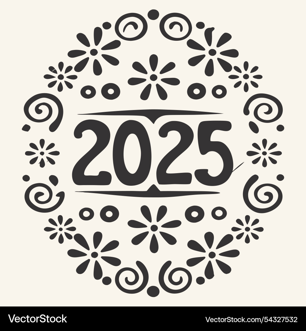 2025 round poster design with decoration Vector Image