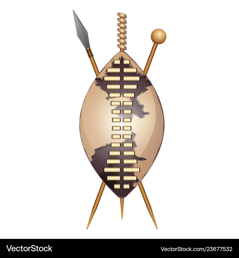African Tribal Spears & Shield Royalty Free Vector Image