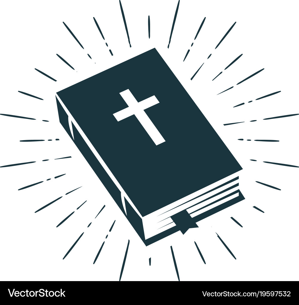 Bible scripture logo or label faith creed Vector Image