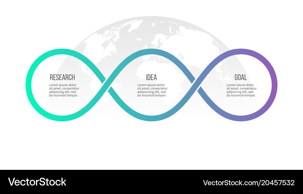 Business infographics timeline with 3 steps Vector Image