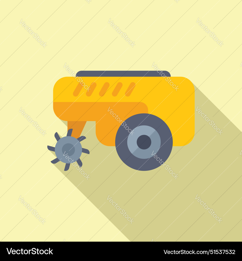 Cartoon farm tractor flat icon Royalty Free Vector Image