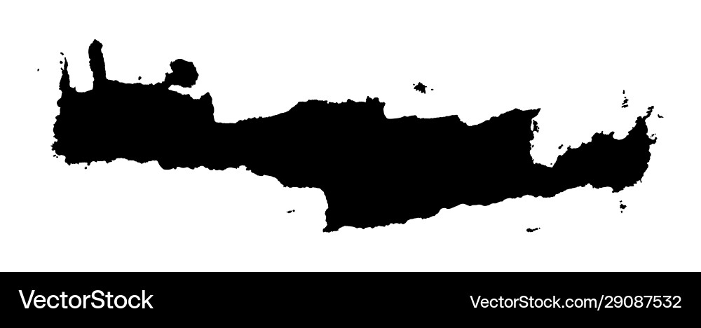 Crete map silhouette greek island Royalty Free Vector Image