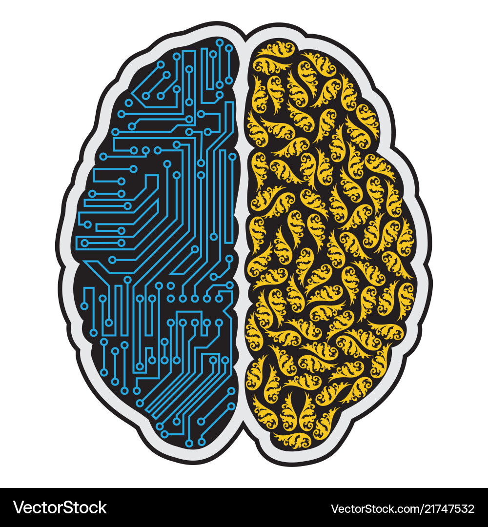 Human brain abstract Royalty Free Vector Image