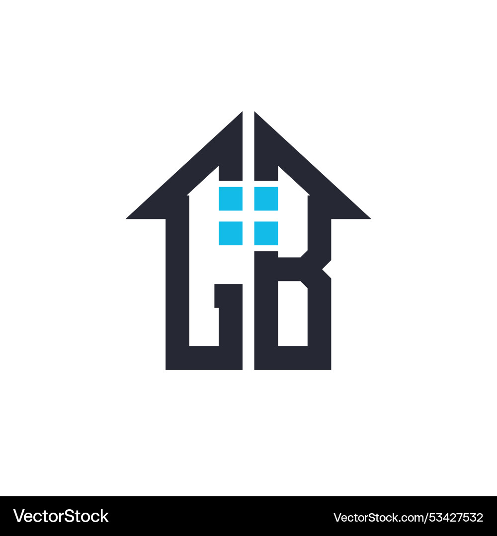 Initials cb house logo design creative letter cb Vector Image