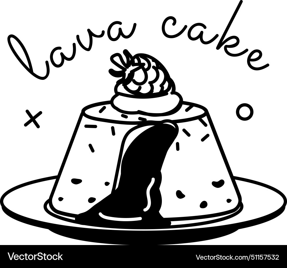 Lava cake Royalty Free Vector Image - VectorStock