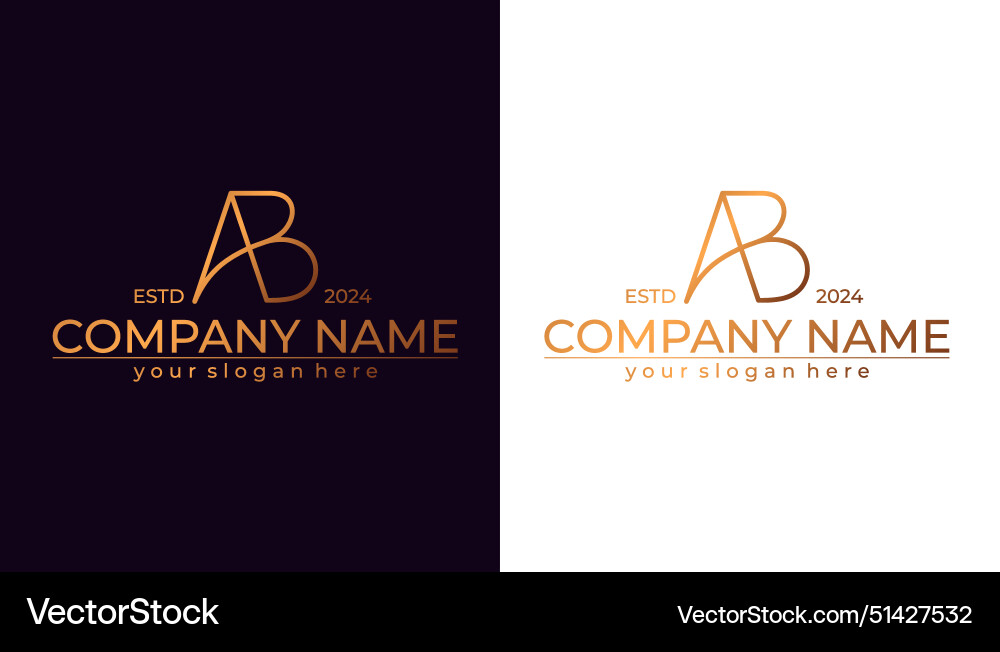 Logo ab letter template elements personal Vector Image