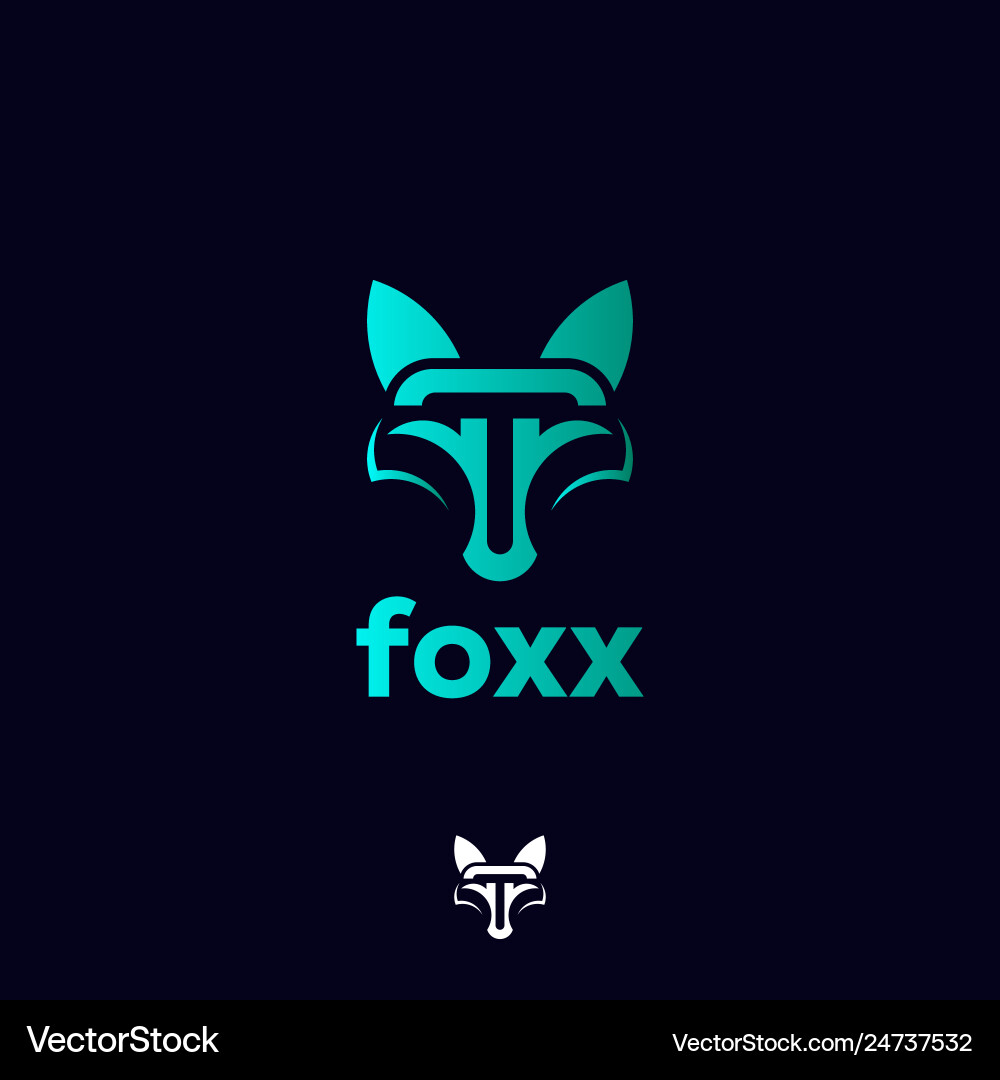 Modern Fox Circle Logo Royalty Free Vector Image