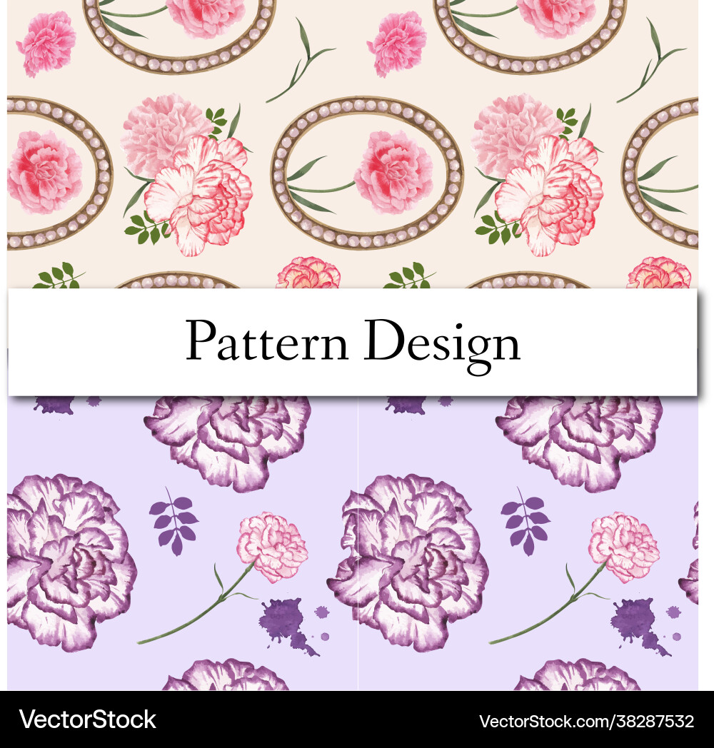 Pattern seamless with carnation flower concept Vector Image