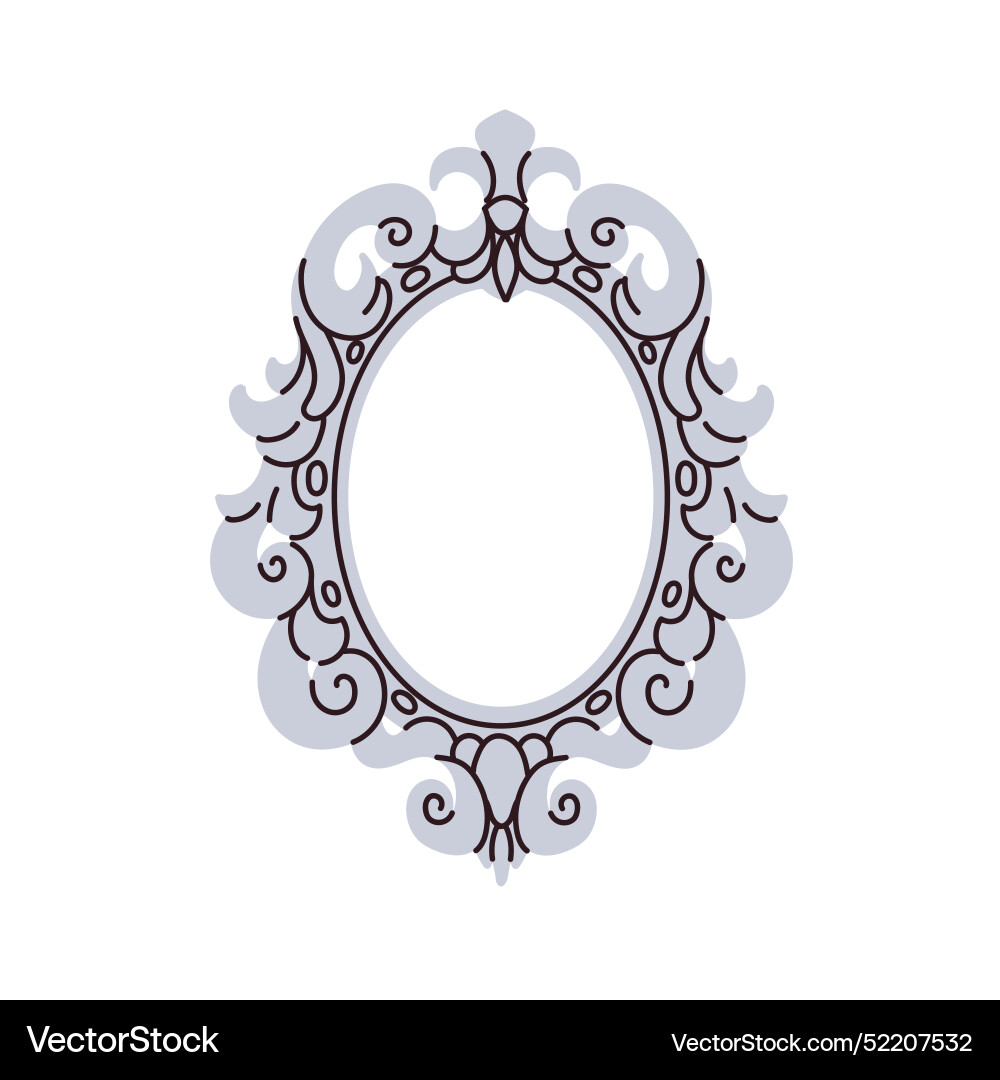 Picture frame in vintage retro style empty Vector Image
