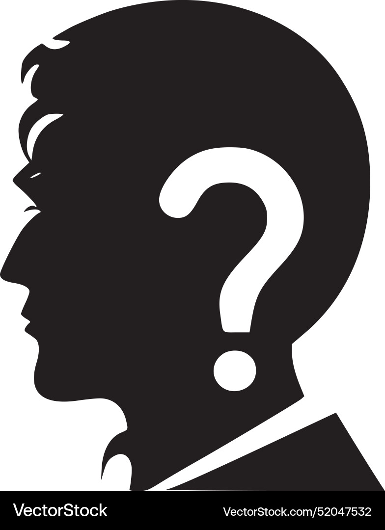 Question - minimalist and simple silhouette Vector Image