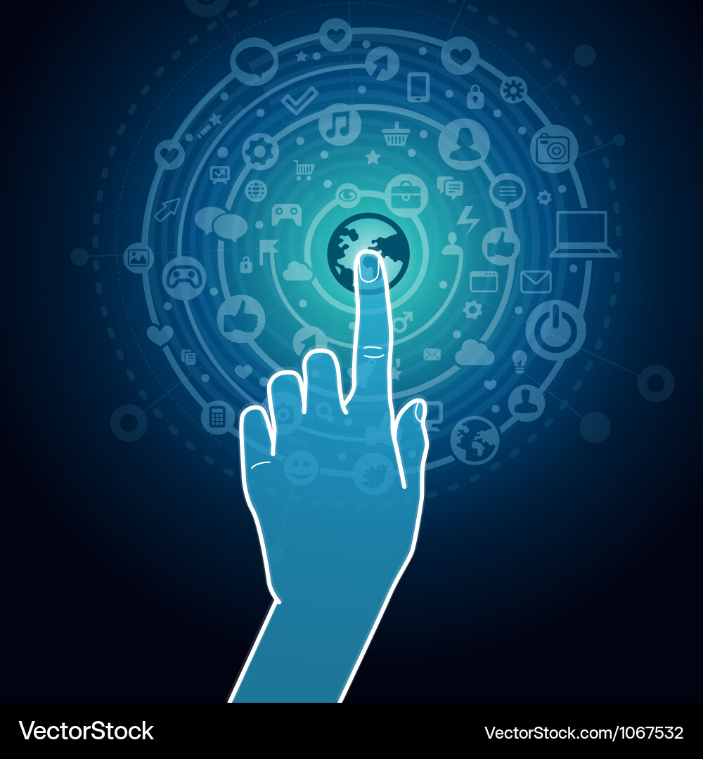 Touchscreen concept Royalty Free Vector Image - VectorStock