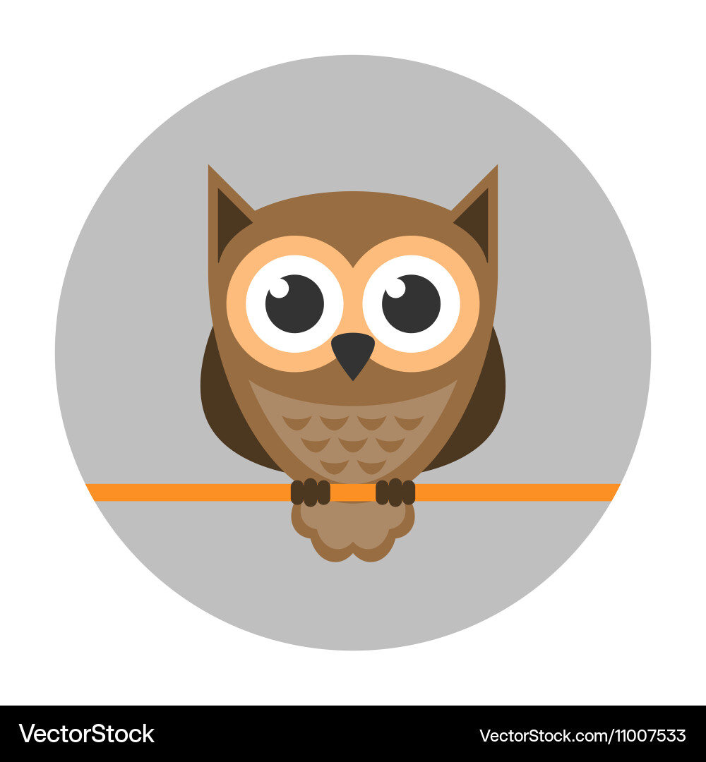 Owl icon flat Royalty Free Vector Image - VectorStock