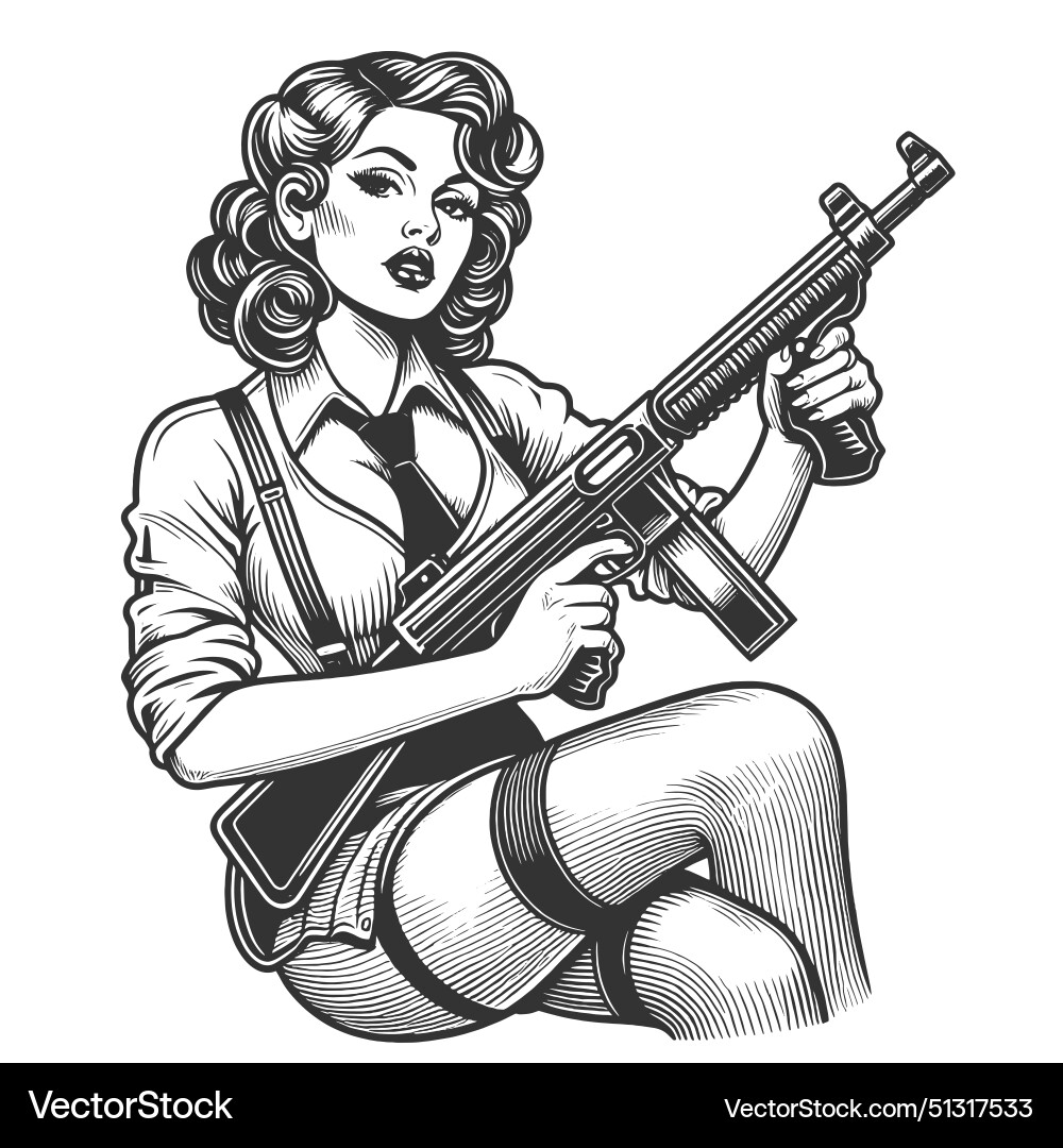 Gangsta Pin Up Drawing