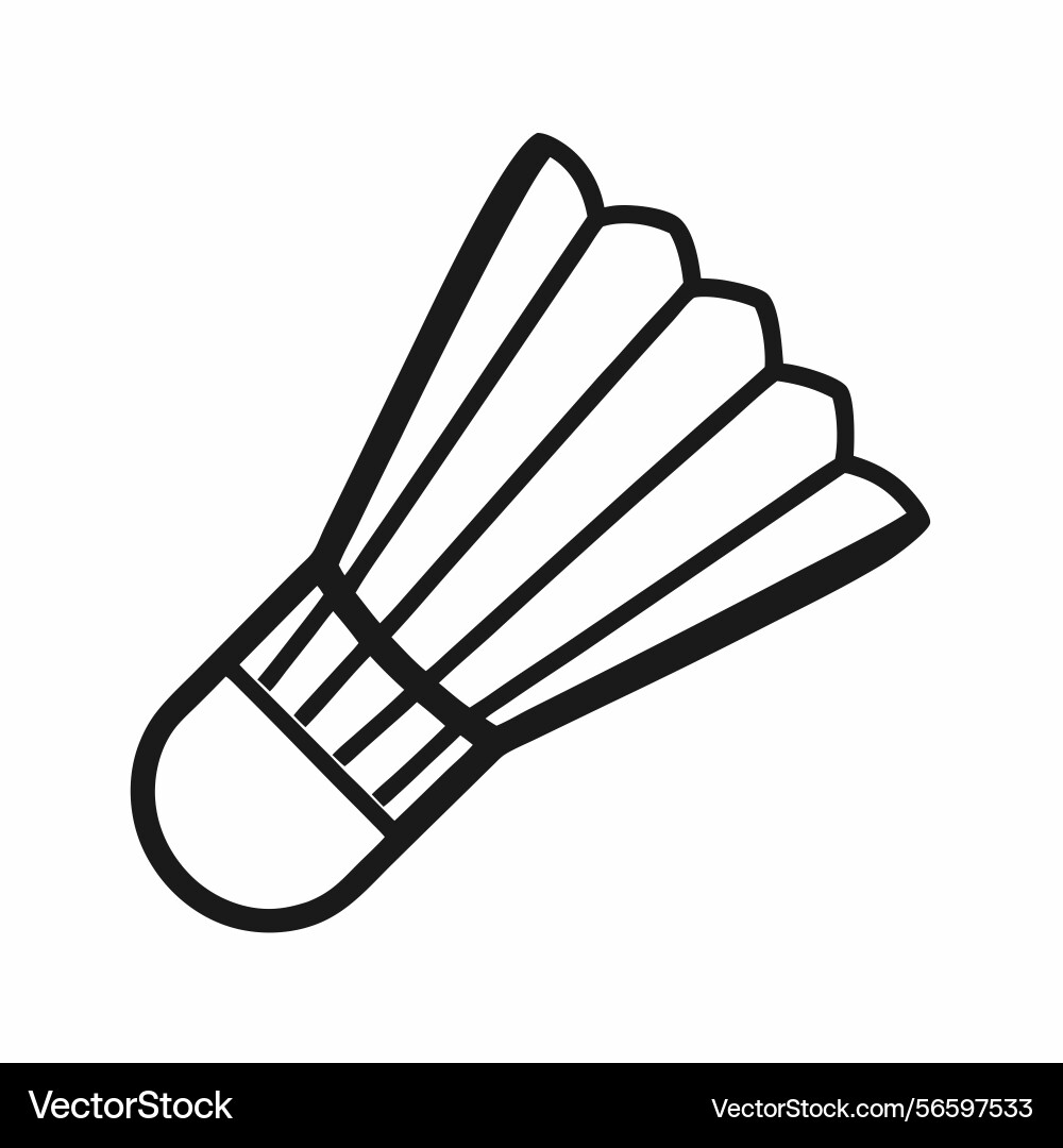 Simple black and white shuttlecock isolated Vector Image