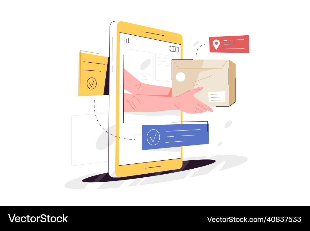 Smartphone application for fast order delivery Vector Image