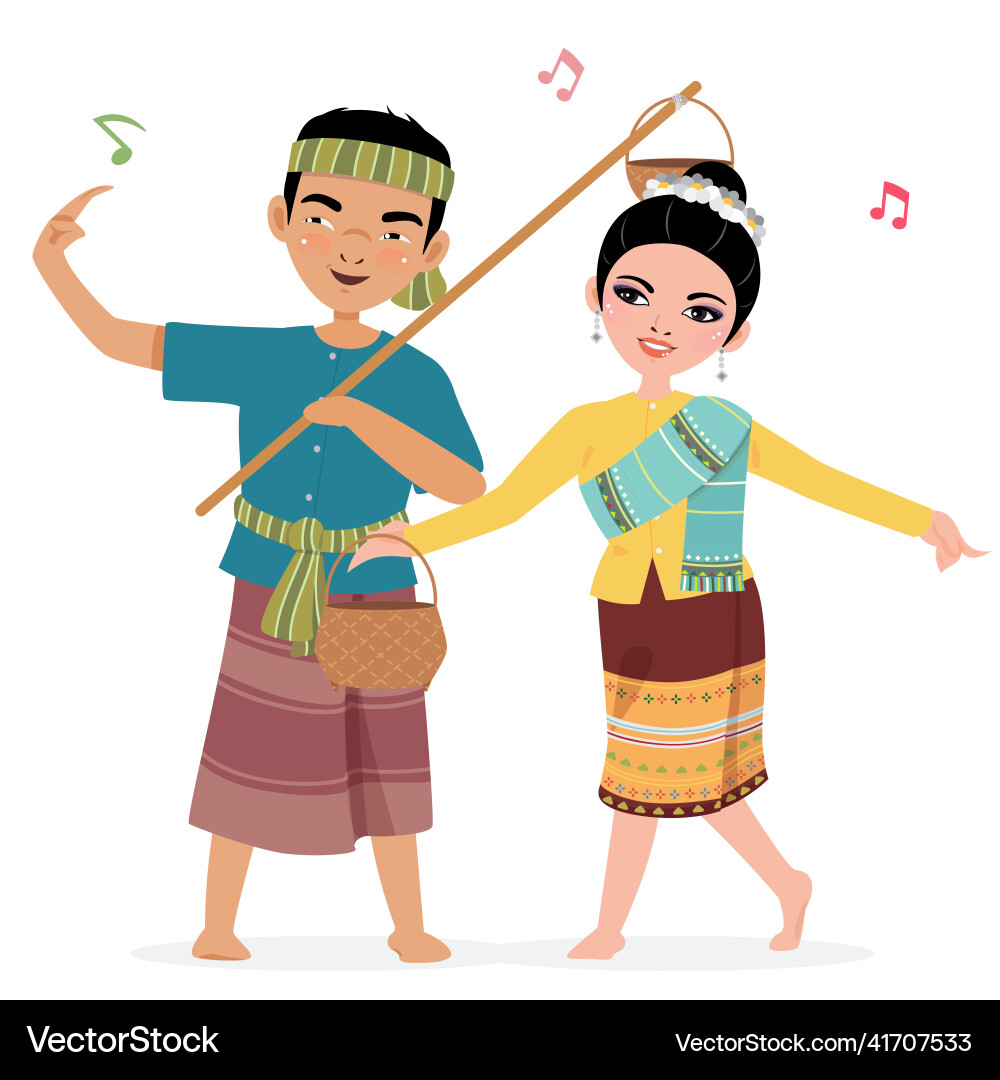 Thai isan dance Royalty Free Vector Image - VectorStock