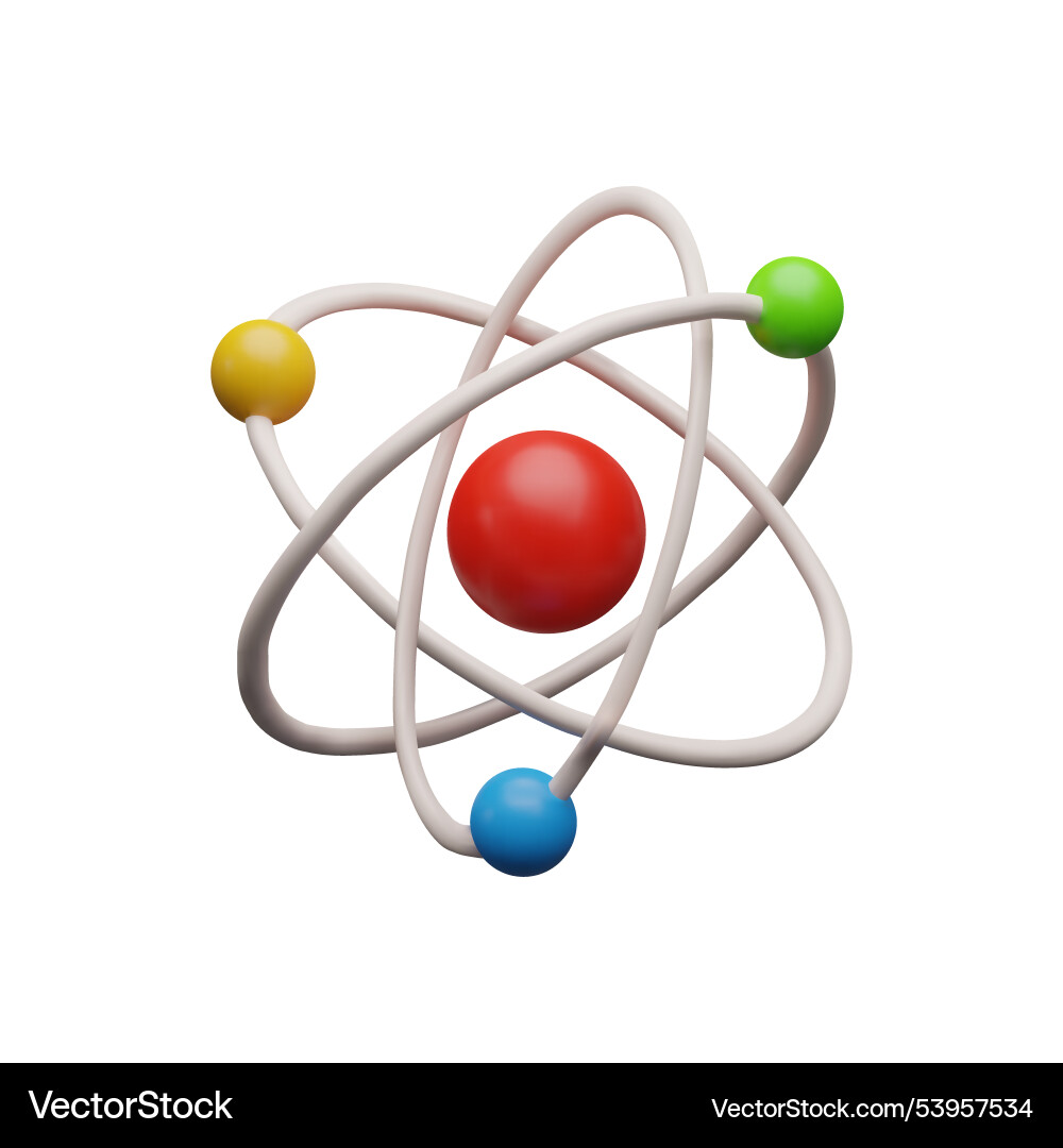 3d molecule structure atom orbital Royalty Free Vector Image