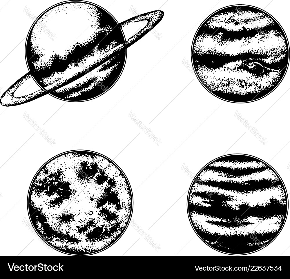 Hand drawn of planets template for card poster – Royalty-Free Vector ...