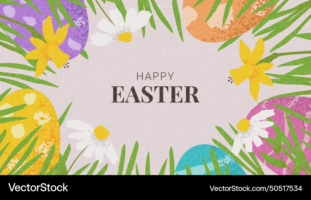 Happy easter banner template Royalty Free Vector Image