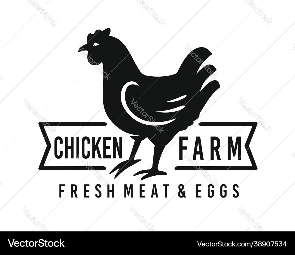 Hen Chicken Logo - Butchery Royalty Free Vector Image