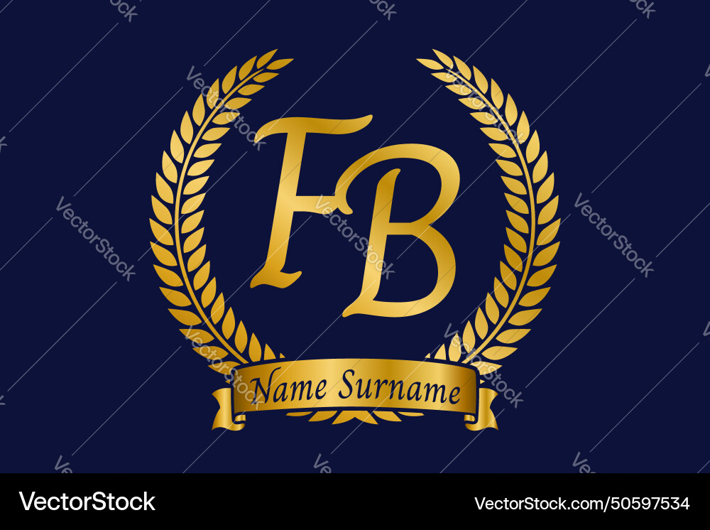 Initial letter f and b fb monogram logo design Vector Image
