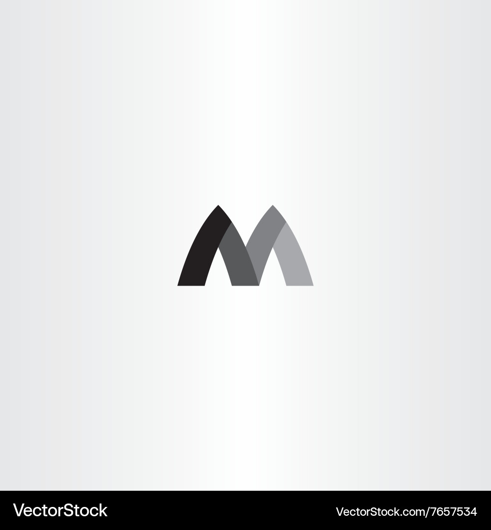 M letter black symbol sign Royalty Free Vector Image