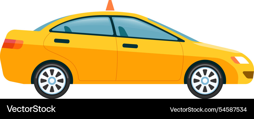 Passenger car functioning as a taxi cab Royalty Free Vector