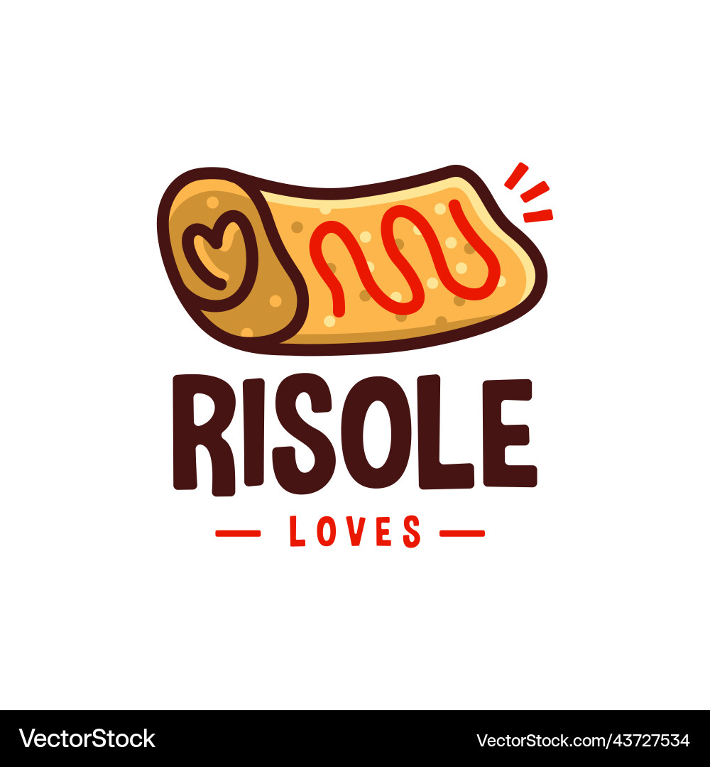 Risoles risole risol food snack logo icon Vector Image