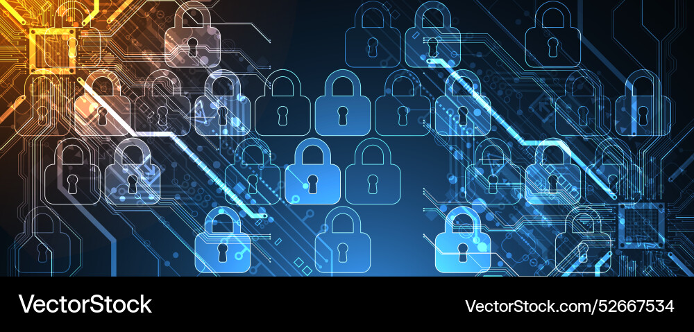 Secure digital background virtual confidential Vector Image