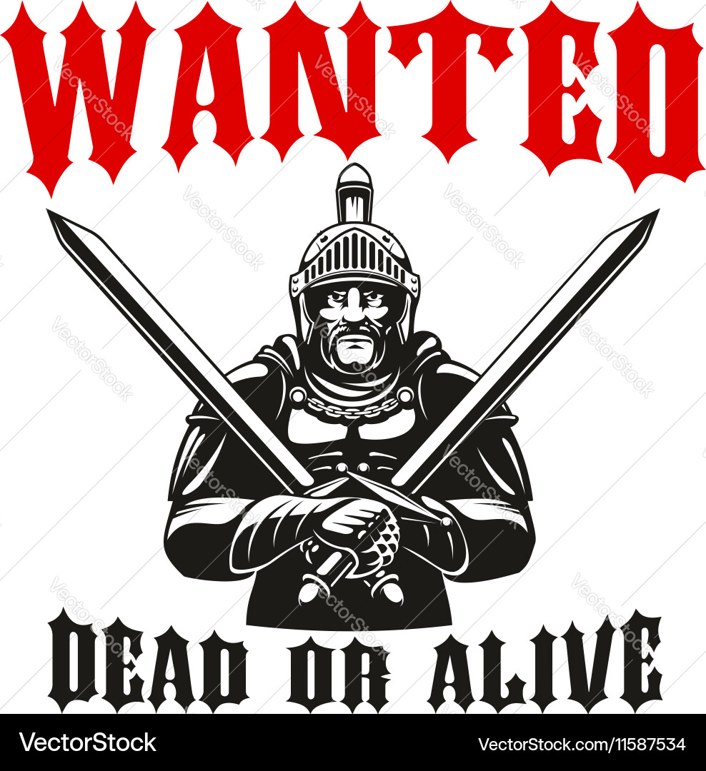 Warrior gladiator knight sign Royalty Free Vector Image