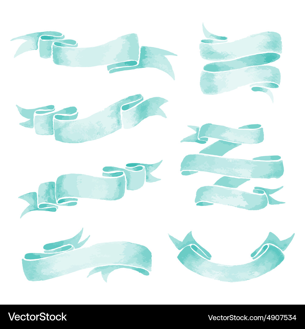 Watercolor ribbons Royalty Free Vector Image - VectorStock