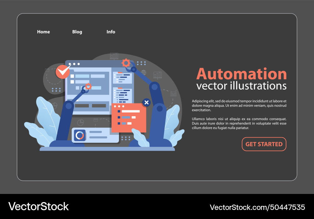 Automation in digital business Royalty Free Vector Image