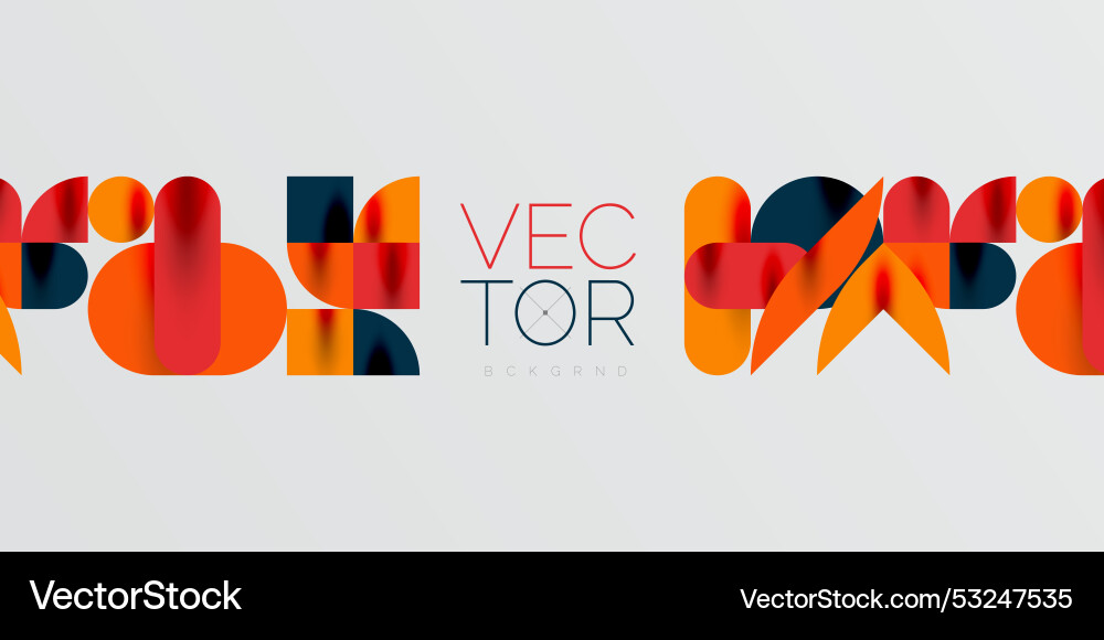 Circles semi squares and round shapes Royalty Free Vector