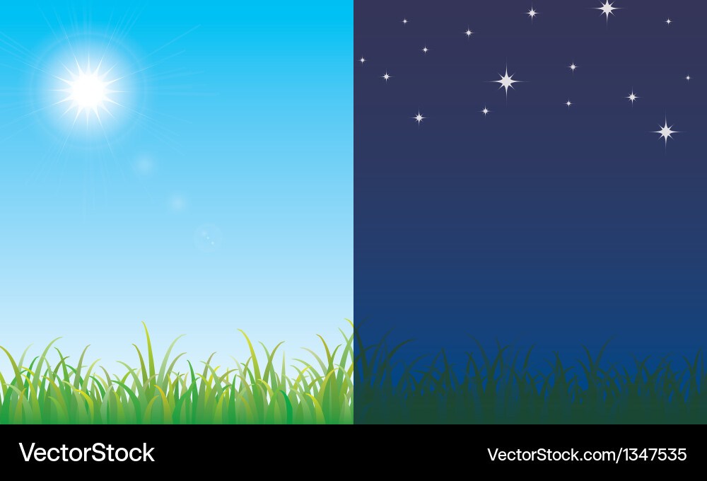 Day and night scene Royalty Free Vector Image - VectorStock