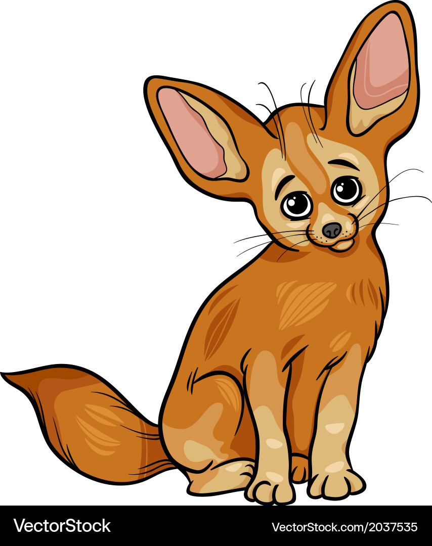 Fennec fox animal cartoon Royalty Free Vector Image