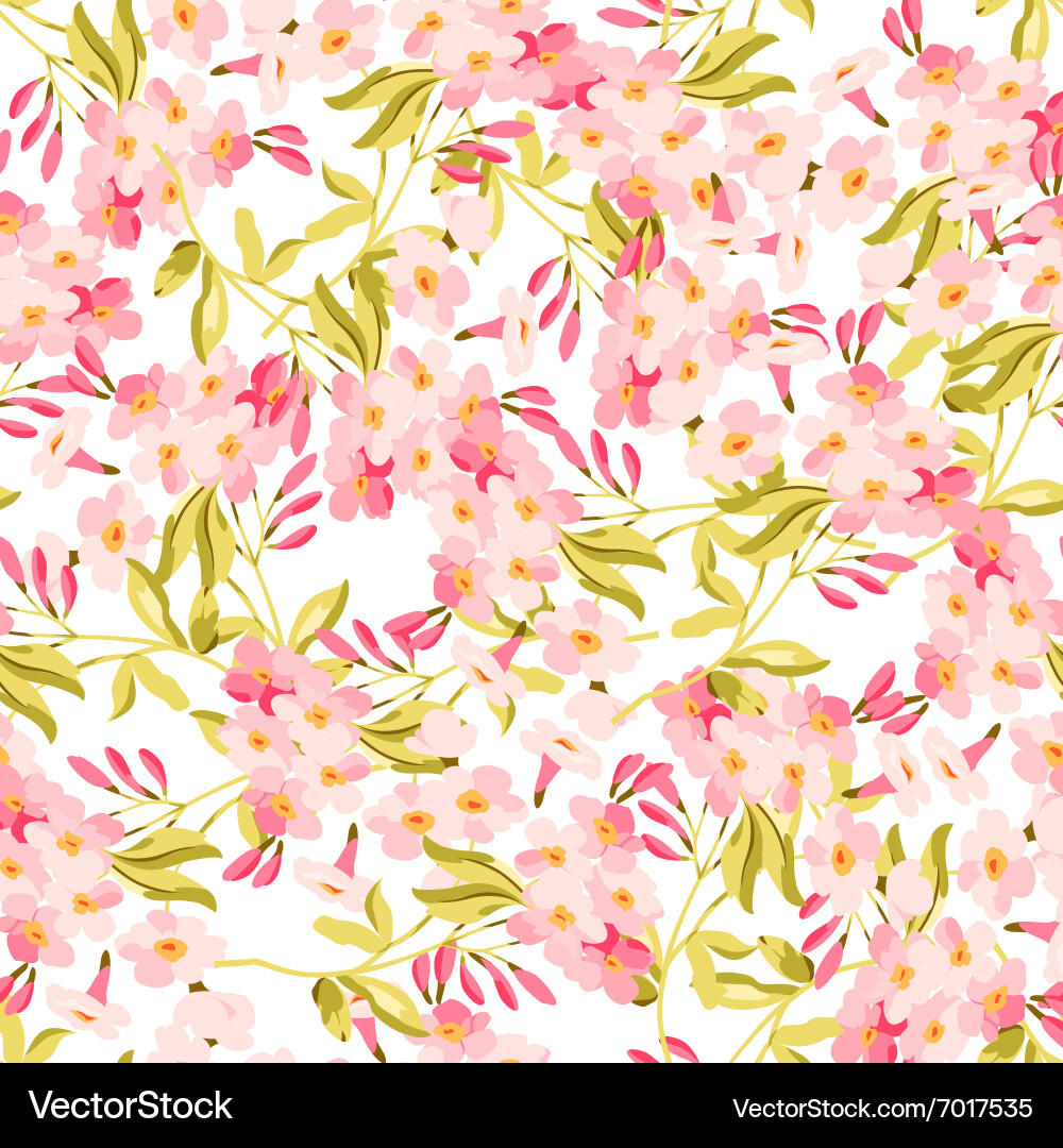 Floral pattern with pink flowers Royalty Free Vector Image