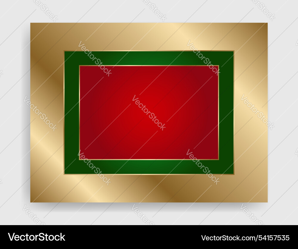 Golden shiny glowing blank christmas frame Vector Image