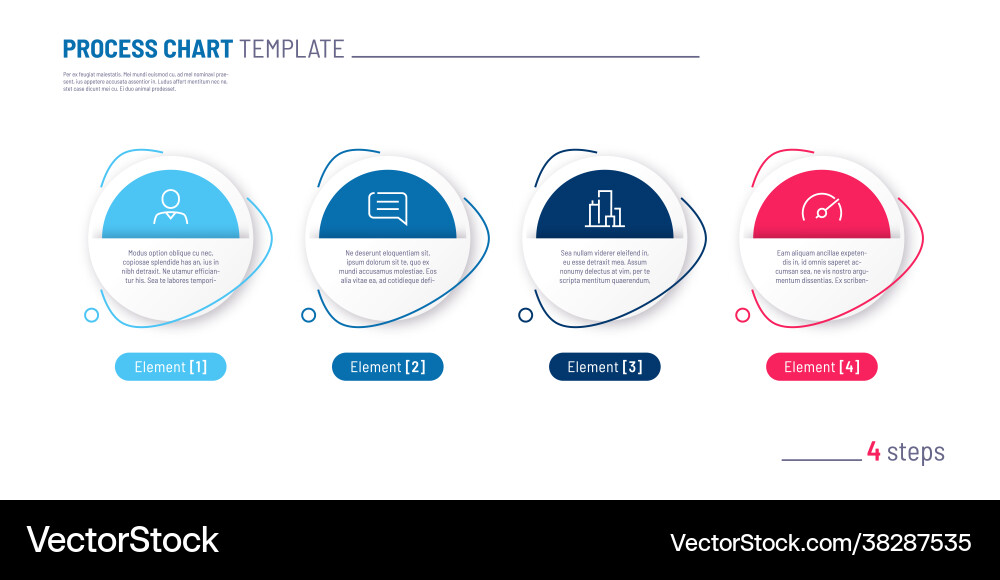 Infografik Prozessdiagramm Vorlage vier Lizenzfreier Vektor