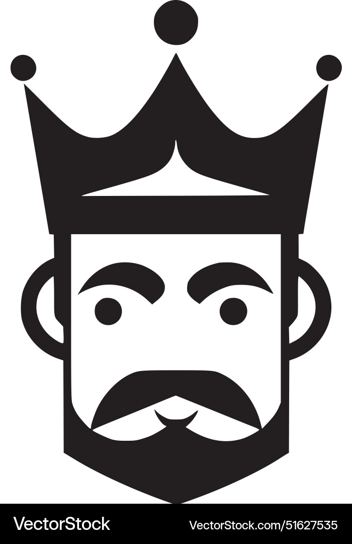 King - black and white Royalty Free Vector Image