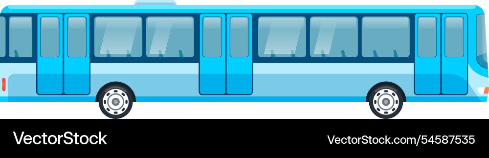 Light blue urban passenger bus running public Vector Image