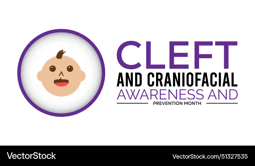 National cleft and craniofacial awareness Vector Image