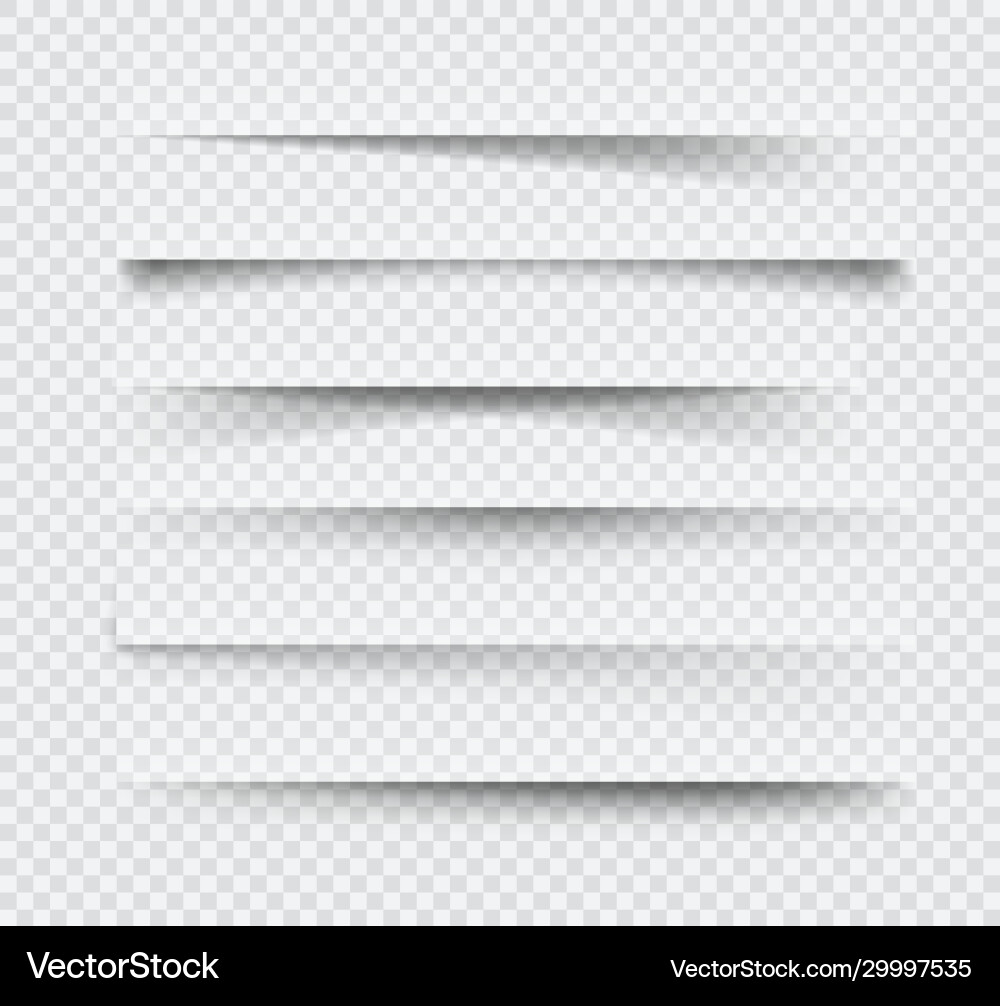 Realistic page shadows set Royalty Free Vector Image