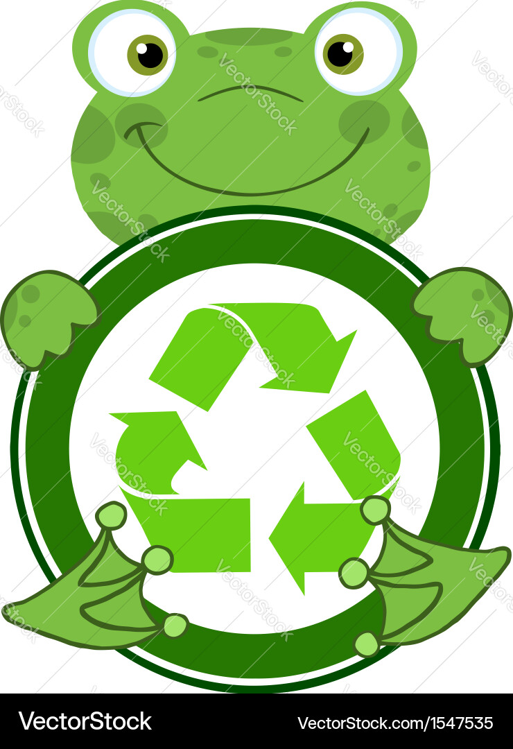Recycle eco logo frog Royalty Free Vector Image