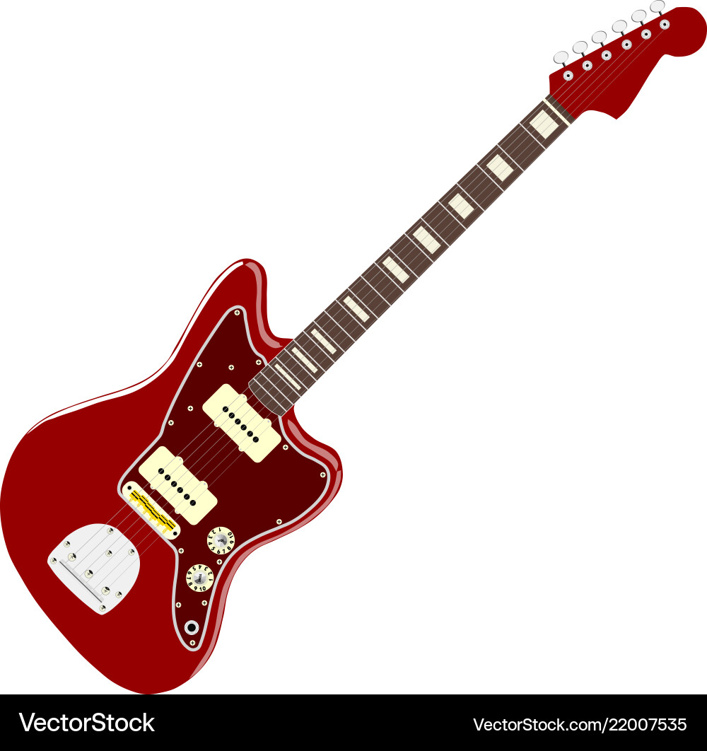 Red guitar Royalty Free Vector Image - VectorStock