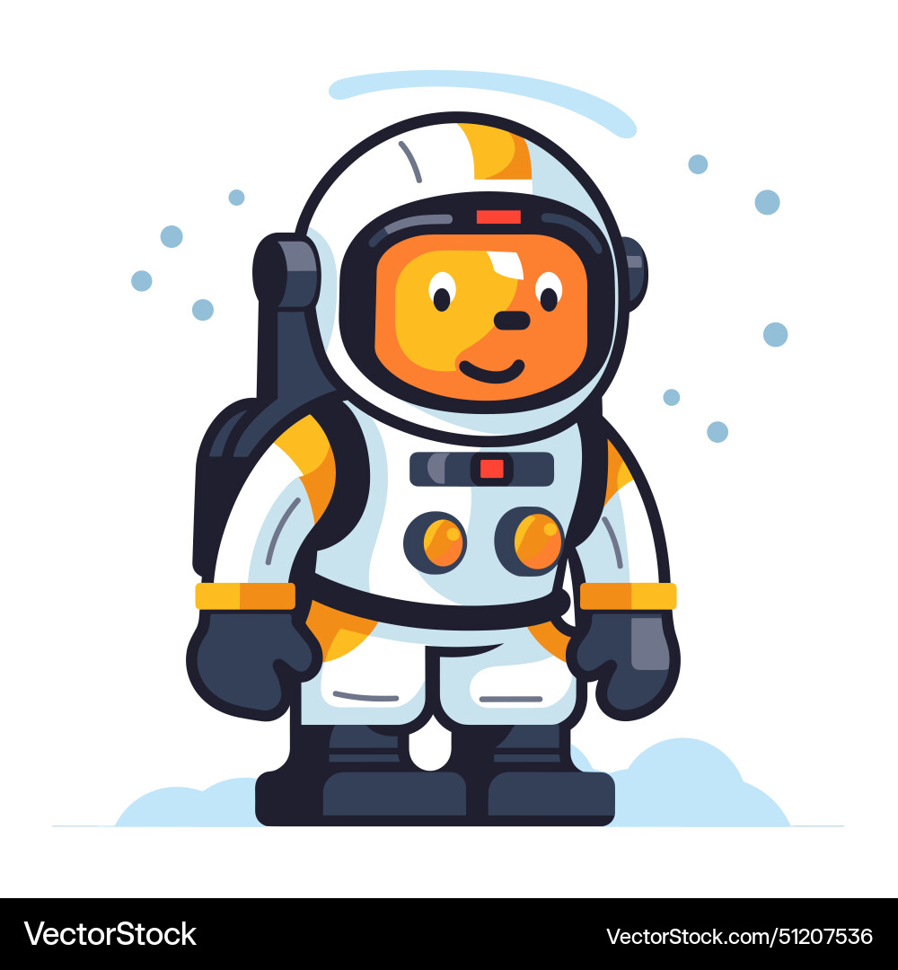 Astronaut cartoon cheerful space Royalty Free Vector Image