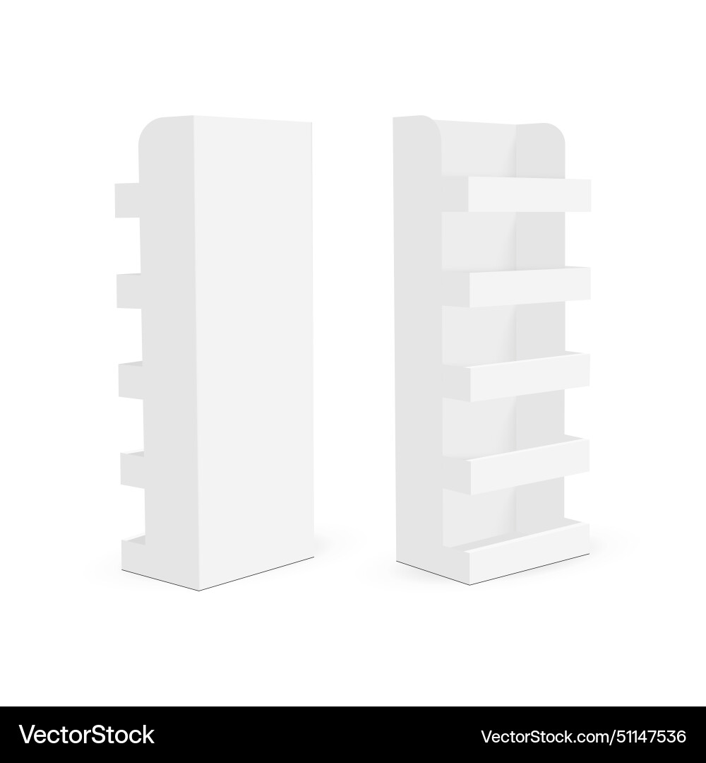 Blank pos display stand with shelves Royalty Free Vector