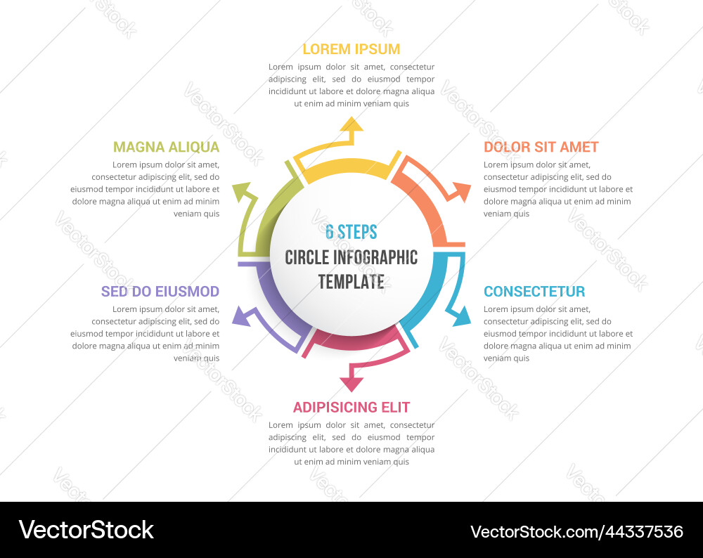 Circle infographics - six elements Royalty Free Vector Image