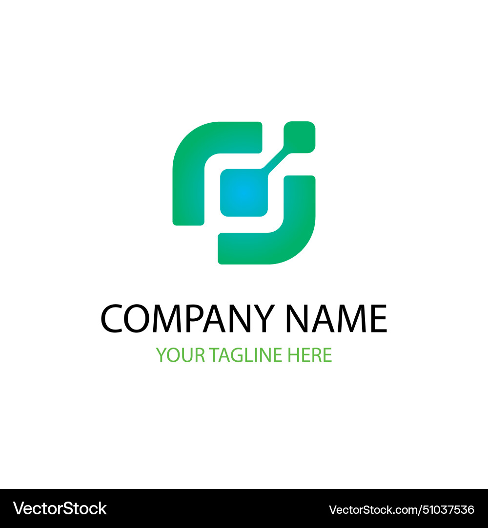 G letter technology data logo Royalty Free Vector Image