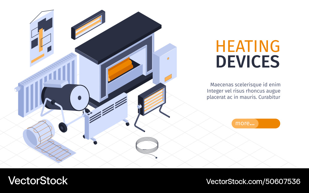 Heating horizontal banner Royalty Free Vector Image